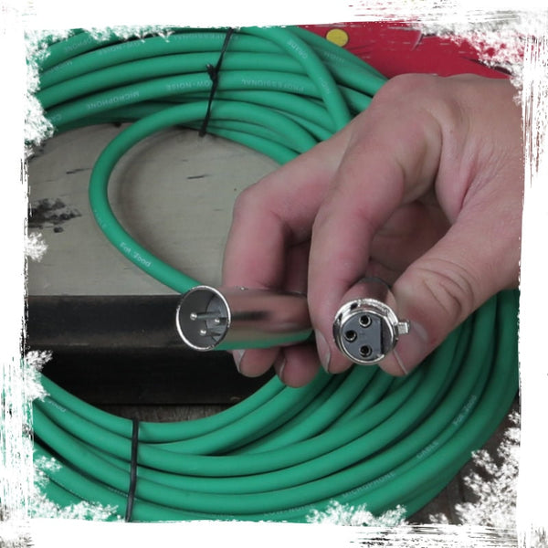 XLR Mic Cords | Green 50FT Microphone Cords 4-Pack - GeekStands.com