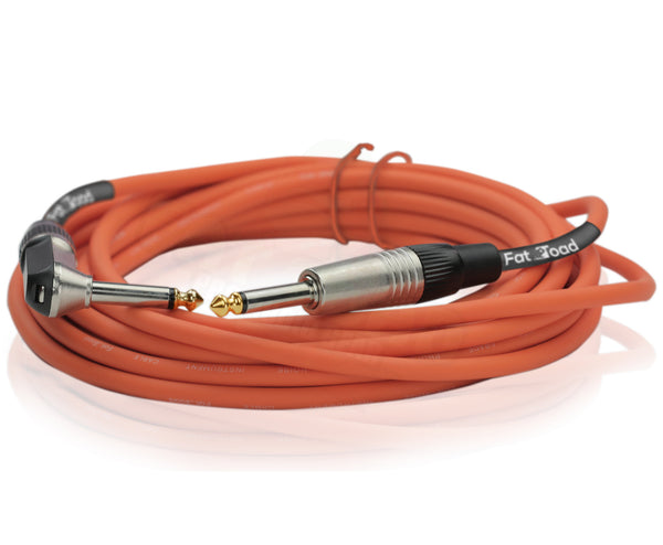 24 PACK Right Angled Guitar Cables – FAT TOAD 20ft Instrument Wires ...