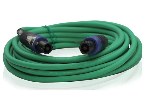 10 PACK Speakon Speaker Cables – FAT TOAD 25ft Green PA Cords ...