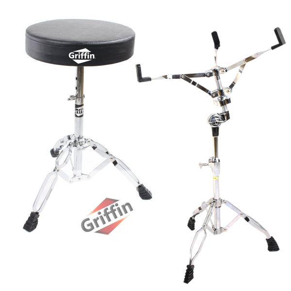 Snare Stand & Drum Throne 2-PACK – GRIFFIN Percussion Kit - GeekStands.com
