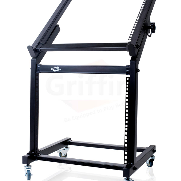 Studio Rack Mount Stand, Rolling Rackmount Mixer Case on Wheels ...