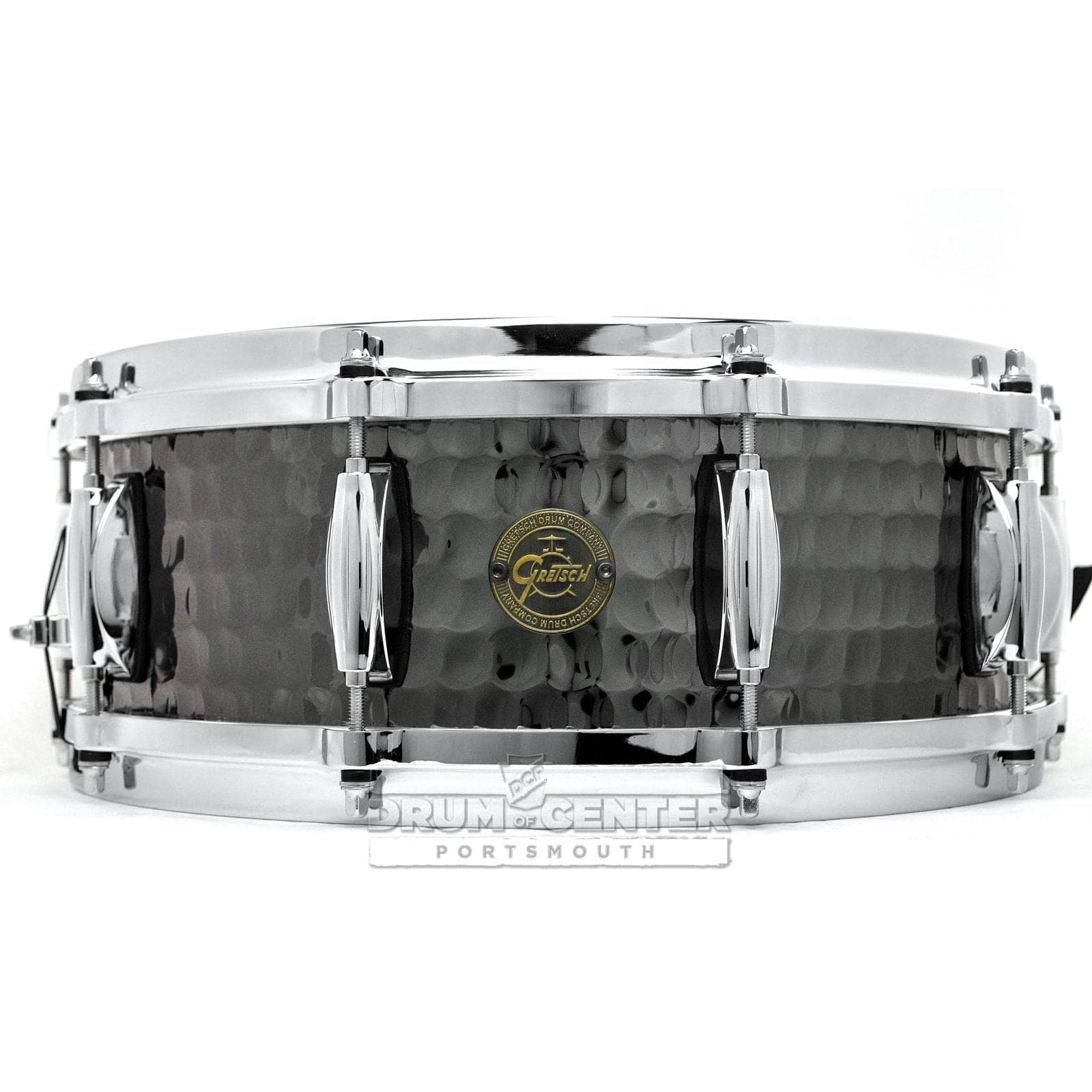 Gretsch Full Range Hammered Black Steel Snare Drum 14x5 - GeekStands.com