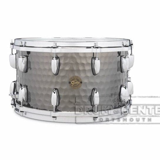 Gretsch Full Range Hammered Black Steel Snare Drum 14x8 - GeekStands.com