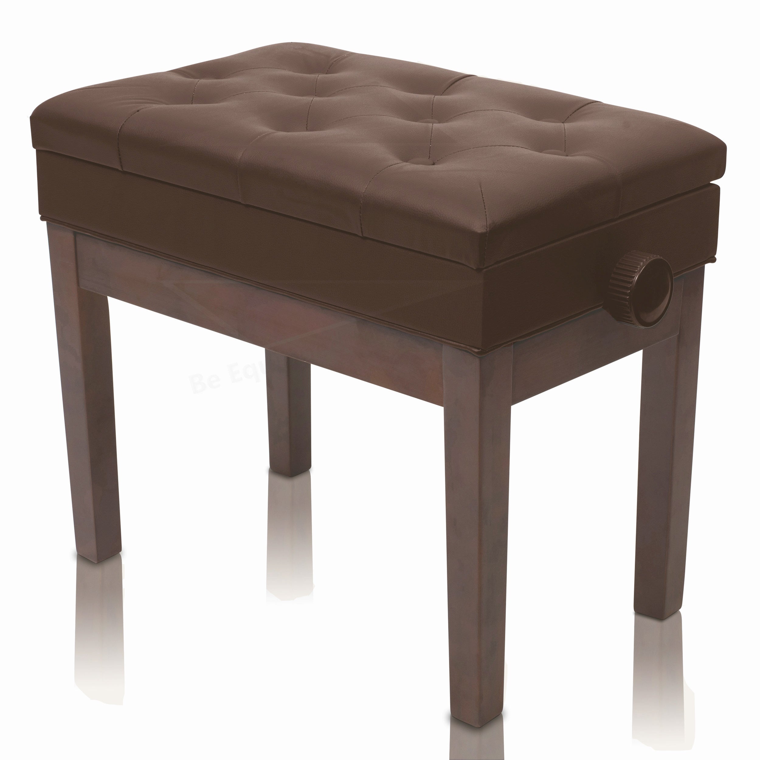 Leather Piano Bench with Storage, Brown Adjustable Keyboard Seat ...