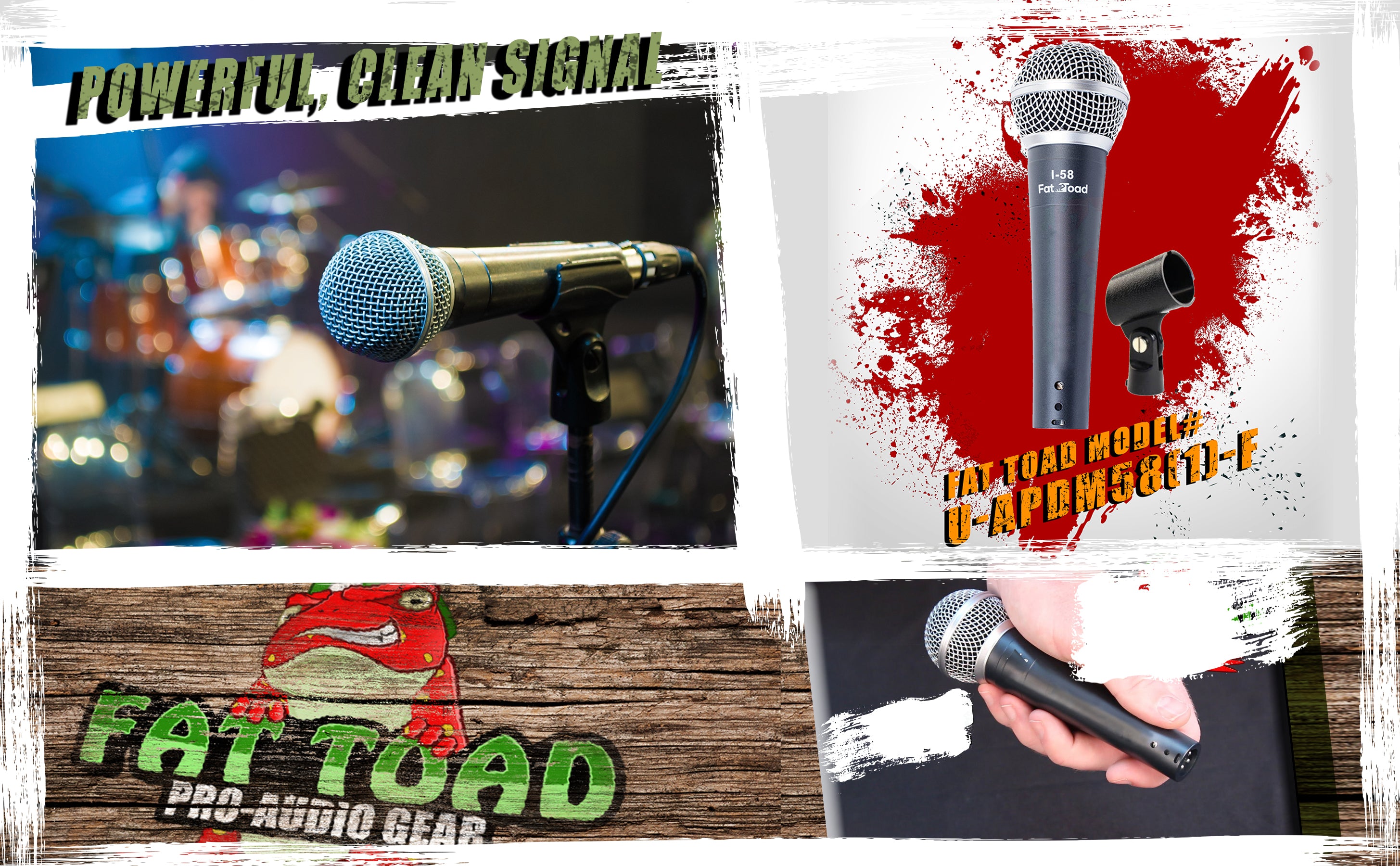 H&-Held Cardioid Microphone| Dynamic Mic Pack Fat Toad - GeekStands.com