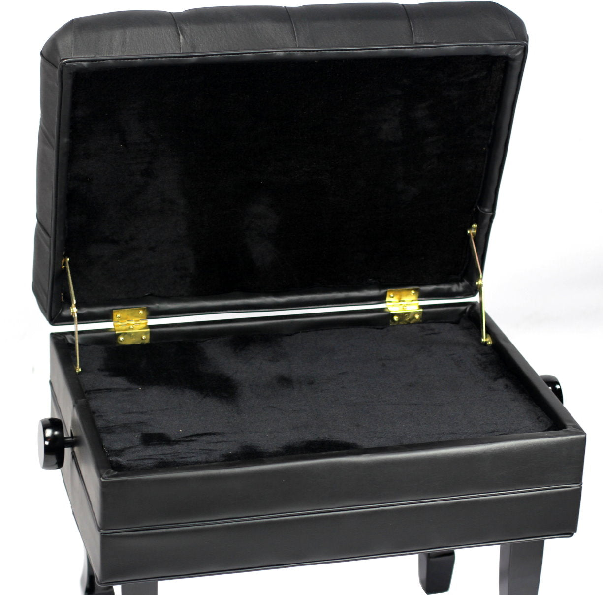 Adjustable Piano Bench with Storage | Black Leather Keyboard Seat ...