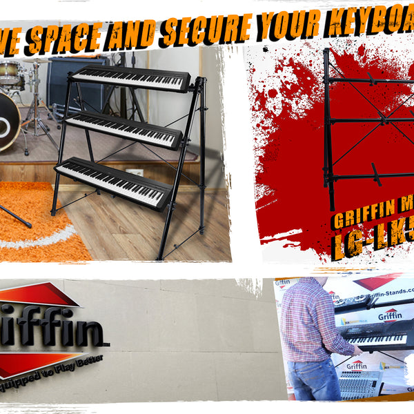 3-Tier Multiple Triple Keyboard Stand by Griffin - GeekStands.com