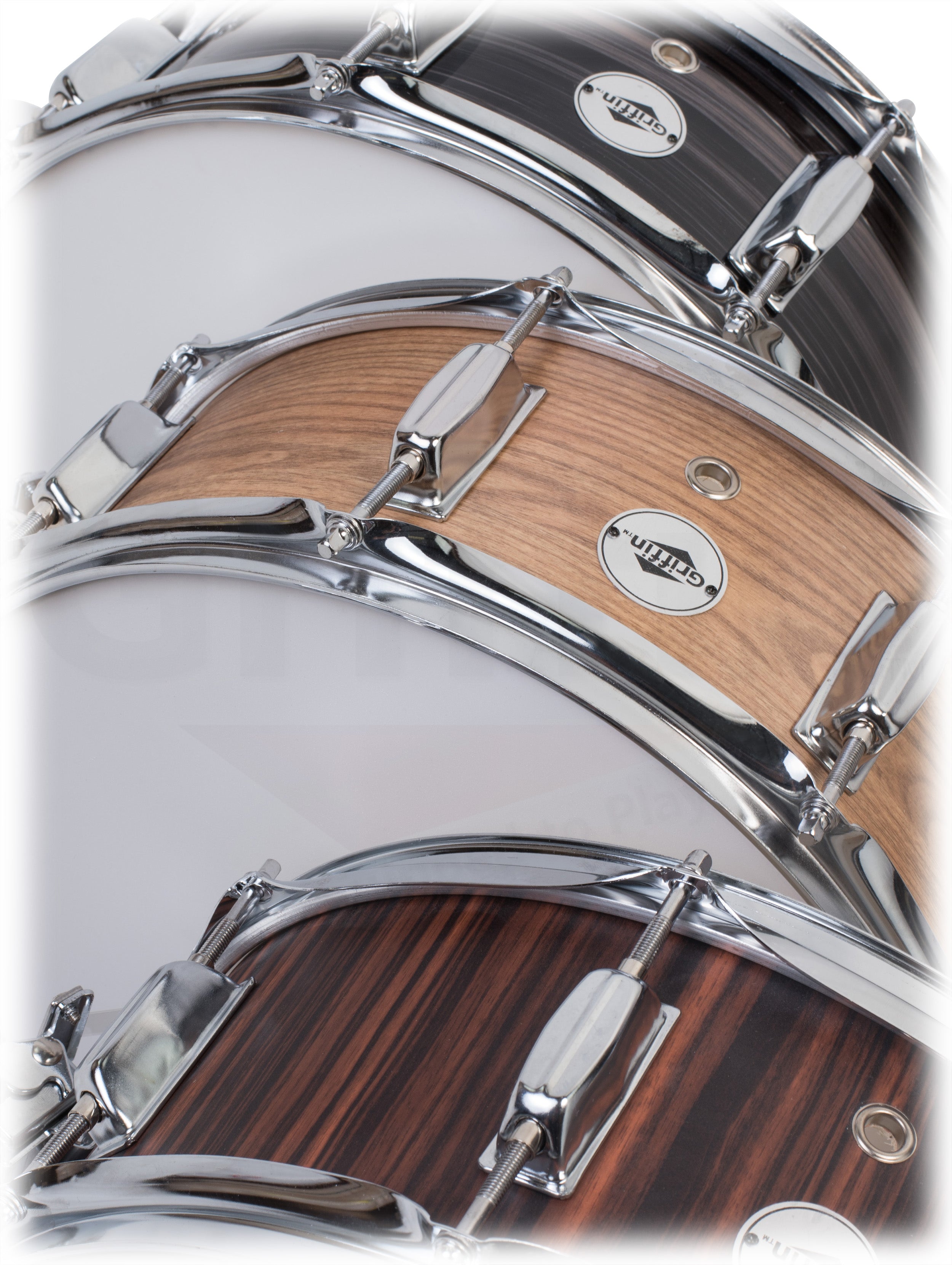 Wood Snare Drum | Black 14" x 5.5" Poplar Shell - GeekStands.com
