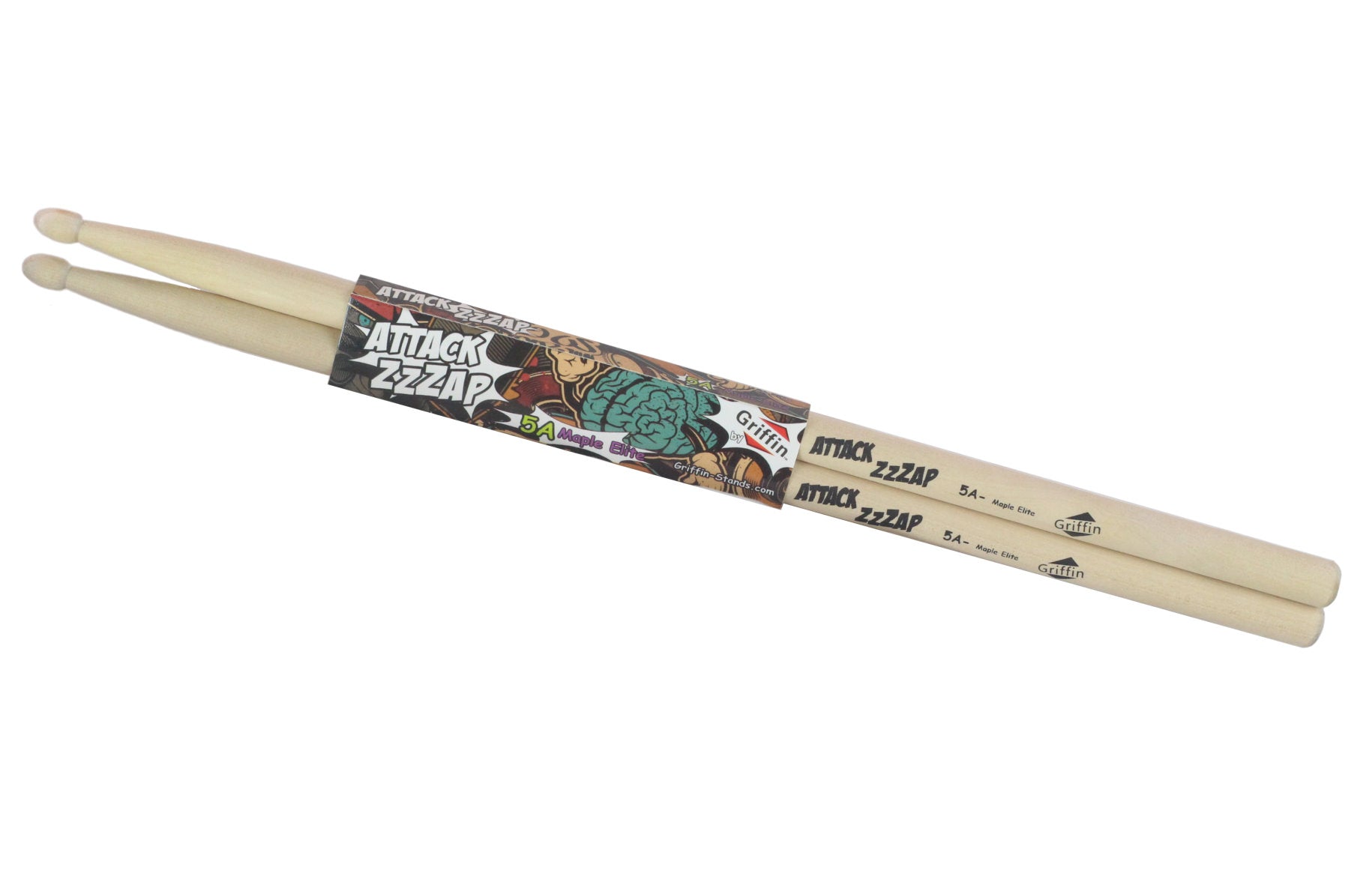 Griffin Maple Wood Drum Sticks: Durable Responsive Drummer Sticks ...